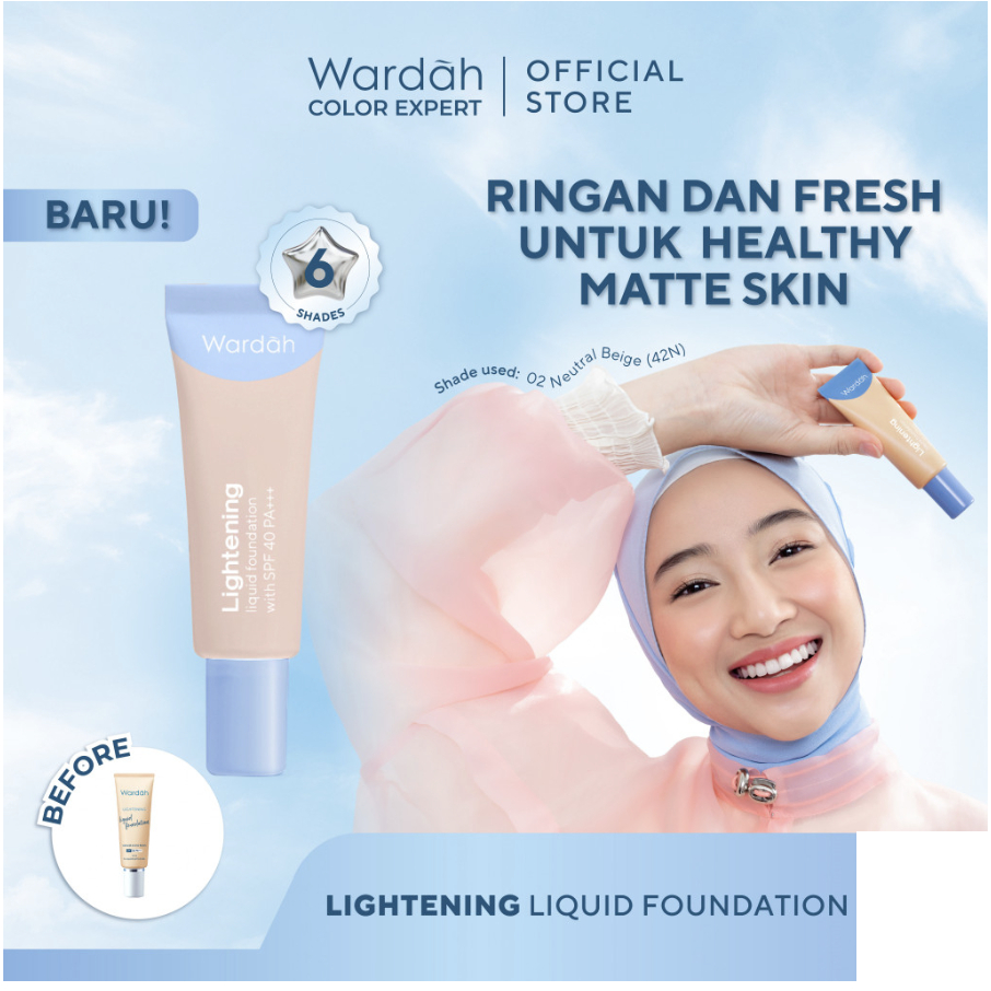 Jual Wardah Lightening Liquid Foundation 2in1 - 6ml (Kemasan BARU) | Shopee Indonesia
