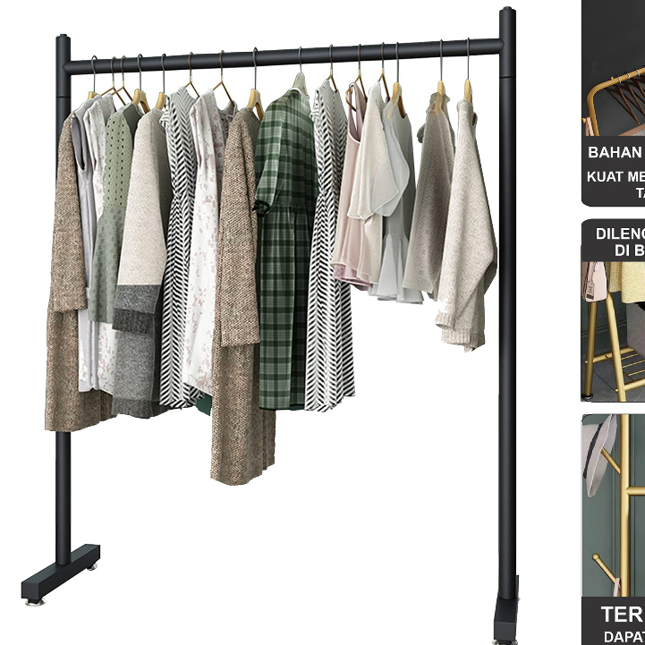 Jual Rak Gantungan Baju Stand Hanger Baju Rak Serbaguna Full Besi ...