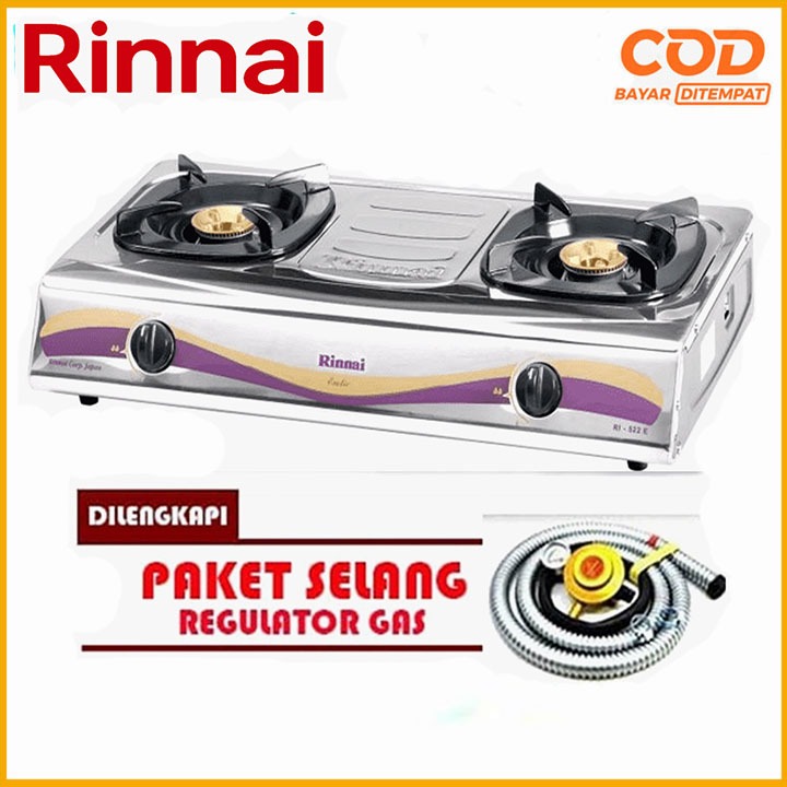 Jual KOMPOR GAS RINNAI RI522E / RI-522E / RI 522 E [2 TUNGKU] 100% ORI ...