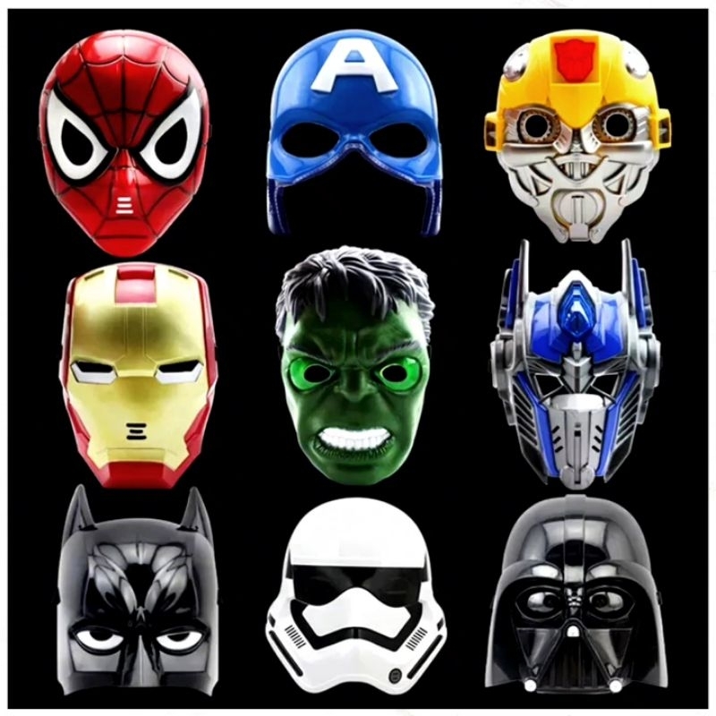 Jual topeng super hero LED mainan anak Spiderman Badman Captain America ...