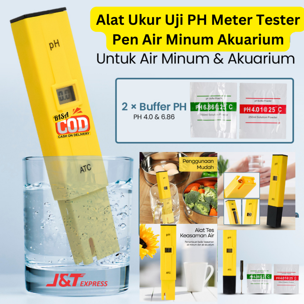 Jual Alat Ukur Uji PH Meter Tester Pen Air Minum Akuarium | Shopee ...