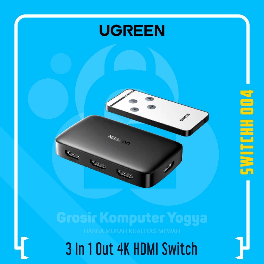 Jual Ugreen 3 In 1 Out 4K UHD 3D 30Hz HDMI Switch with Remote Control | Shopee Indonesia