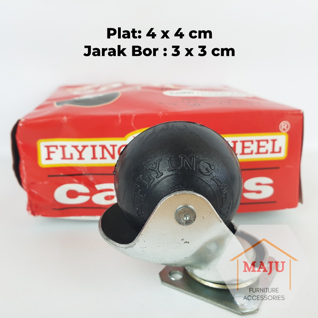 Jual Roda Flying Wheel TG-50B Bulat 2" Hidup Hitam Casters Asli (Roda ...