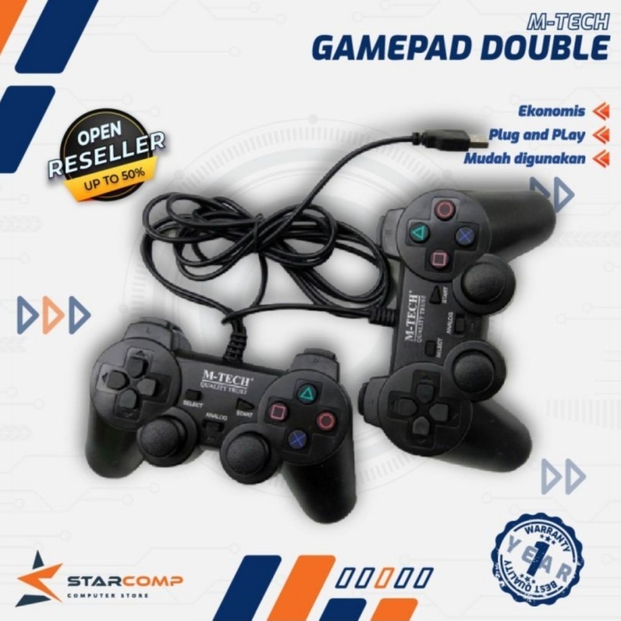 Jual M-TECH 830D Double Hitam / Transparan Gamepad Joystick USB Stick ...