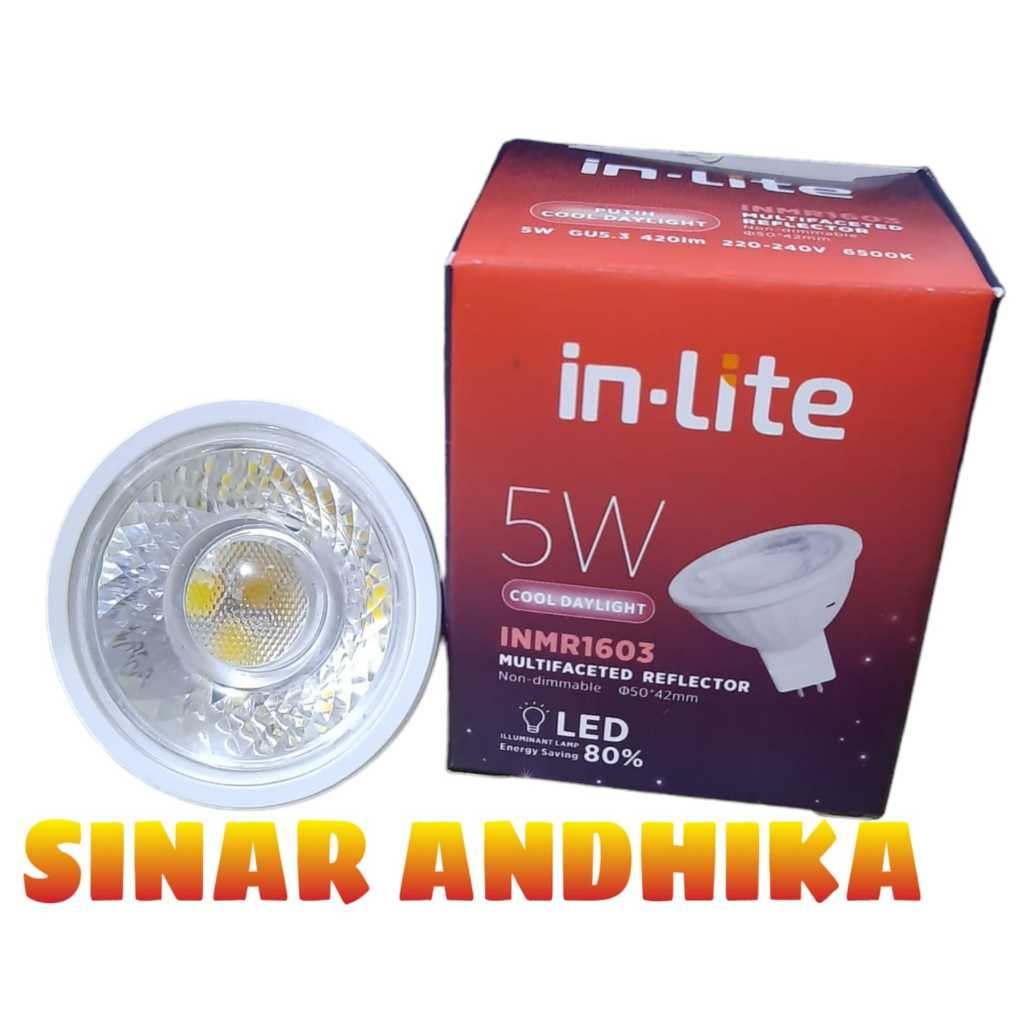 Jual Led Spotlight MR16 In-Lite Lampu Sorot 5 Watt INMR1603 | Shopee ...