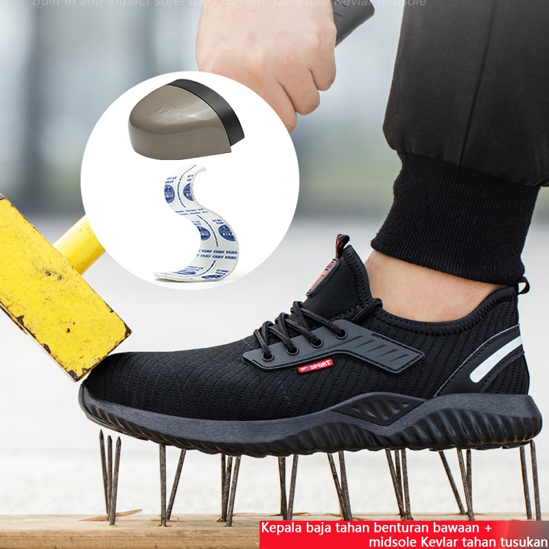 Jual Bernapas Dan Ringan Sepatu Safety Sepatu Kerja Sepatu Kerja Casual ...