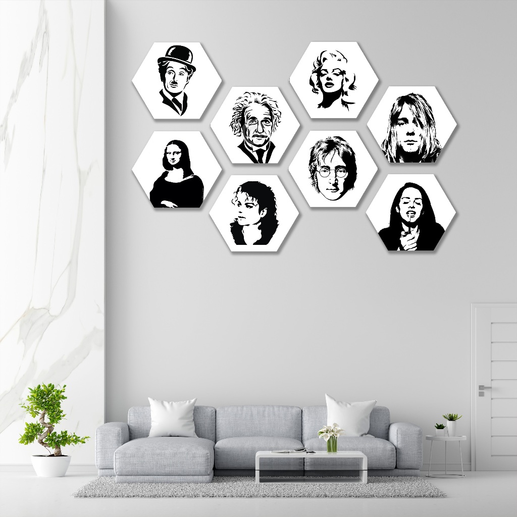 Jual HIASAN DINDING KAMAR COWOK HEXAGONAL TEMA ART / POSTER KAYU / WALL ...