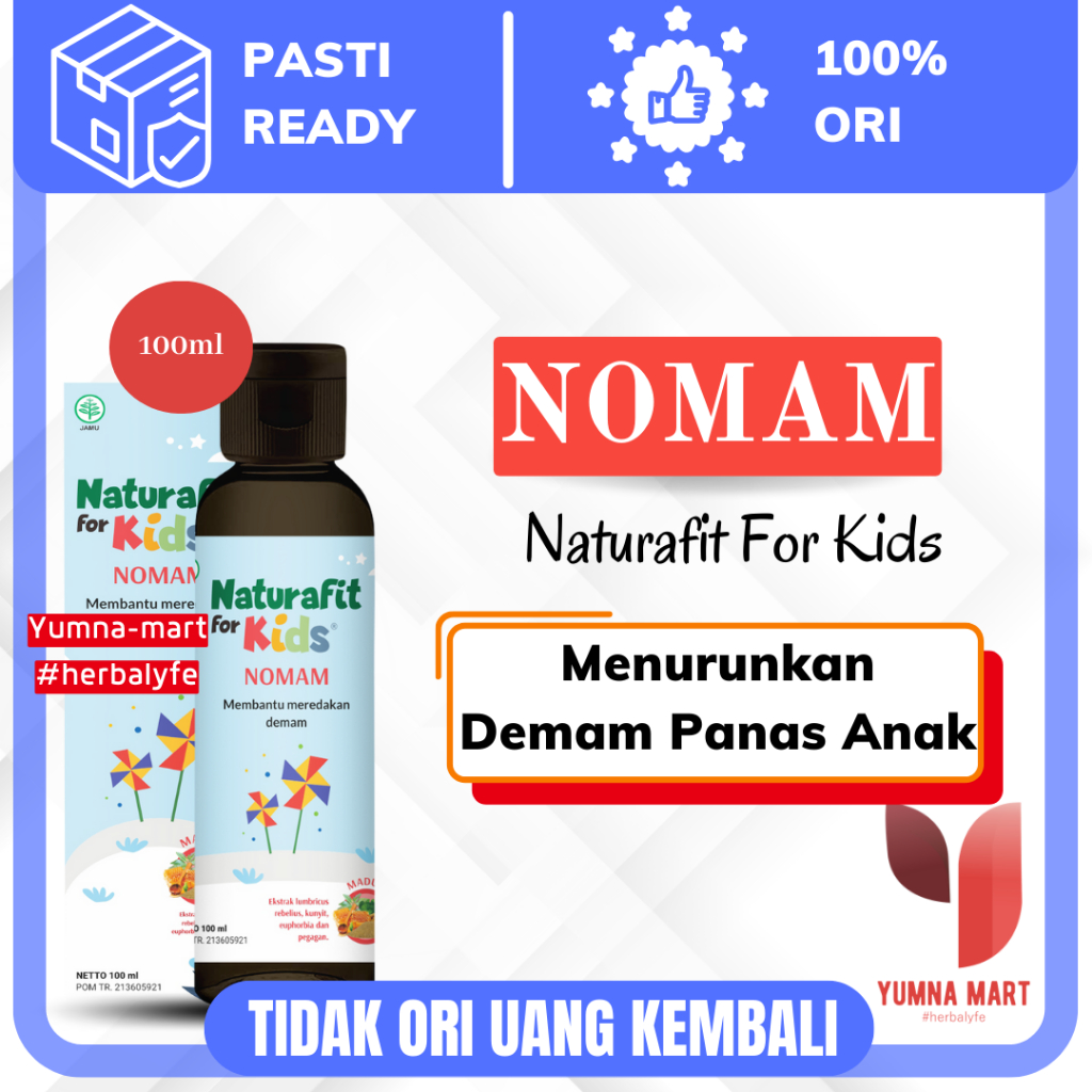 Jual NOMAM ORIGINAL - Naturafit For Kids 100ml Madu Penurun Panas Anak ...