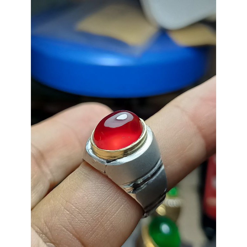 Jual Batu cincin red Baron ring monel handmade | Shopee Indonesia
