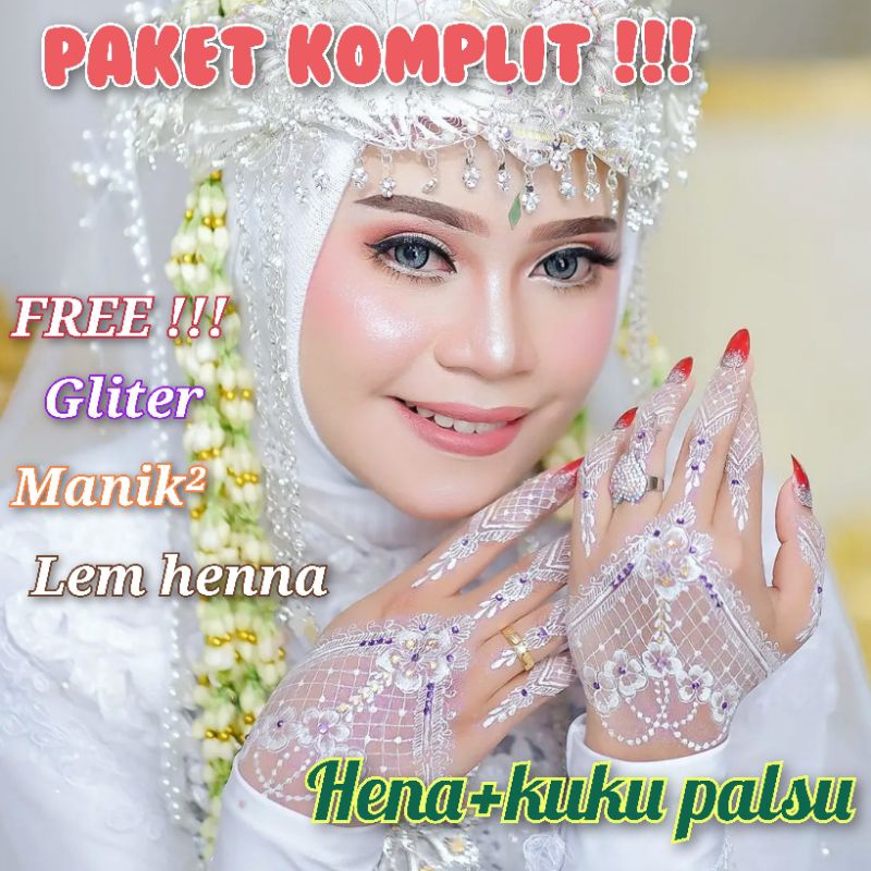 Jual PAKET KOMPLIT/HENA TEMPEL/HENA INSTAN/HENA PENGANTIN/HENNA TATO | Shopee Indonesia