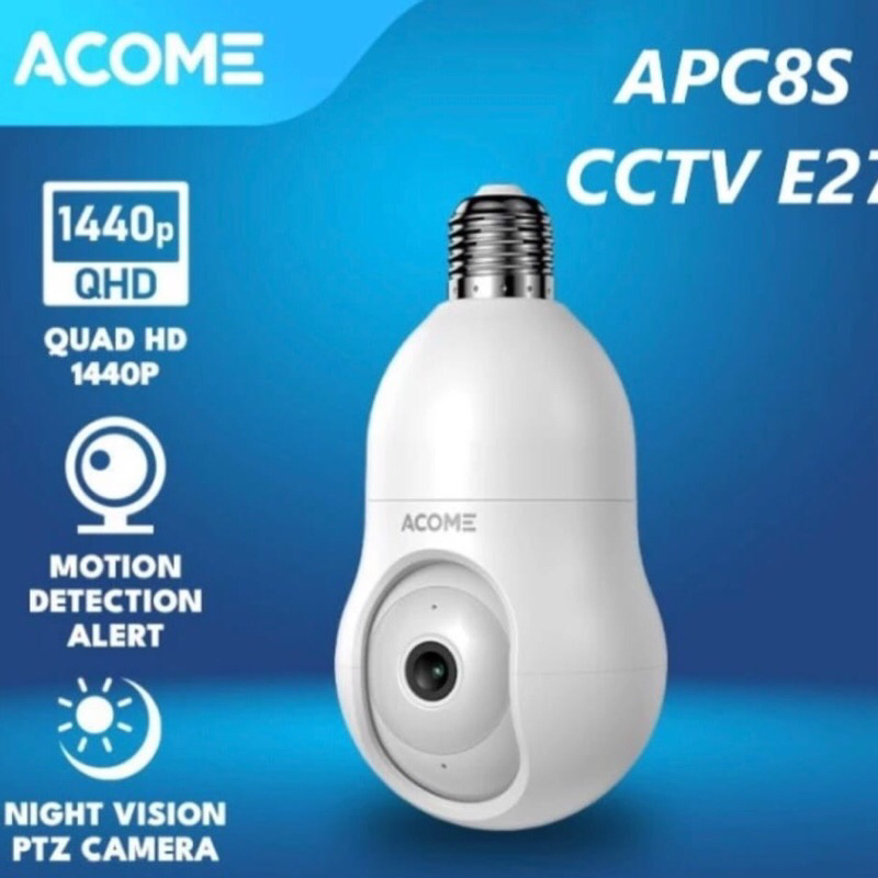 Jual ACOME APC8S Smart IP Wifi Camera CCTV 2.5K 1440P Kamera Bohlam E27 ...