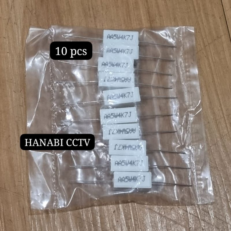 Jual 10 pcs Resistor Kapur 5w 5 watt 5watt 1K 10K 22K 39K 47K 100K 120K 220K 270K 330K OHM ...