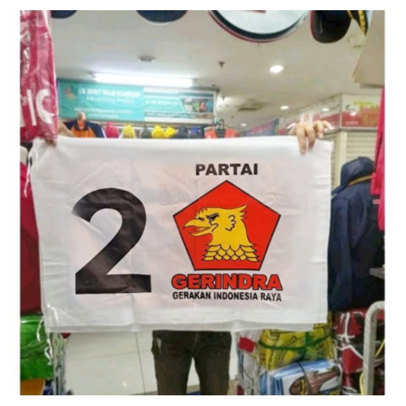 Jual Bendera Gerindra 60x90 Dpp Nomor Sebelah Kiri Partai Gerindra Nomor 2 Ukuran 60x90 100 