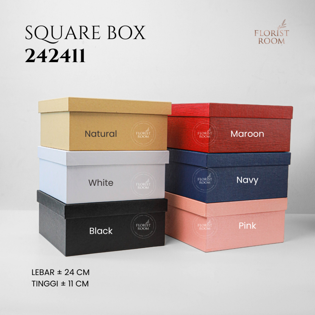 Jual Square Flower Box Size M = 24x24x11cm - Box Bunga - Box kado - bloom box - flower box ...