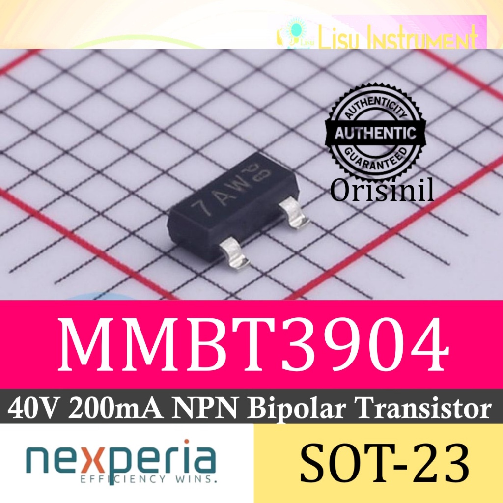 Jual MMBT3904 40V 200mA NPN Bipolar Transistor 7AW SOT-23 Nexperia Original | Shopee Indonesia