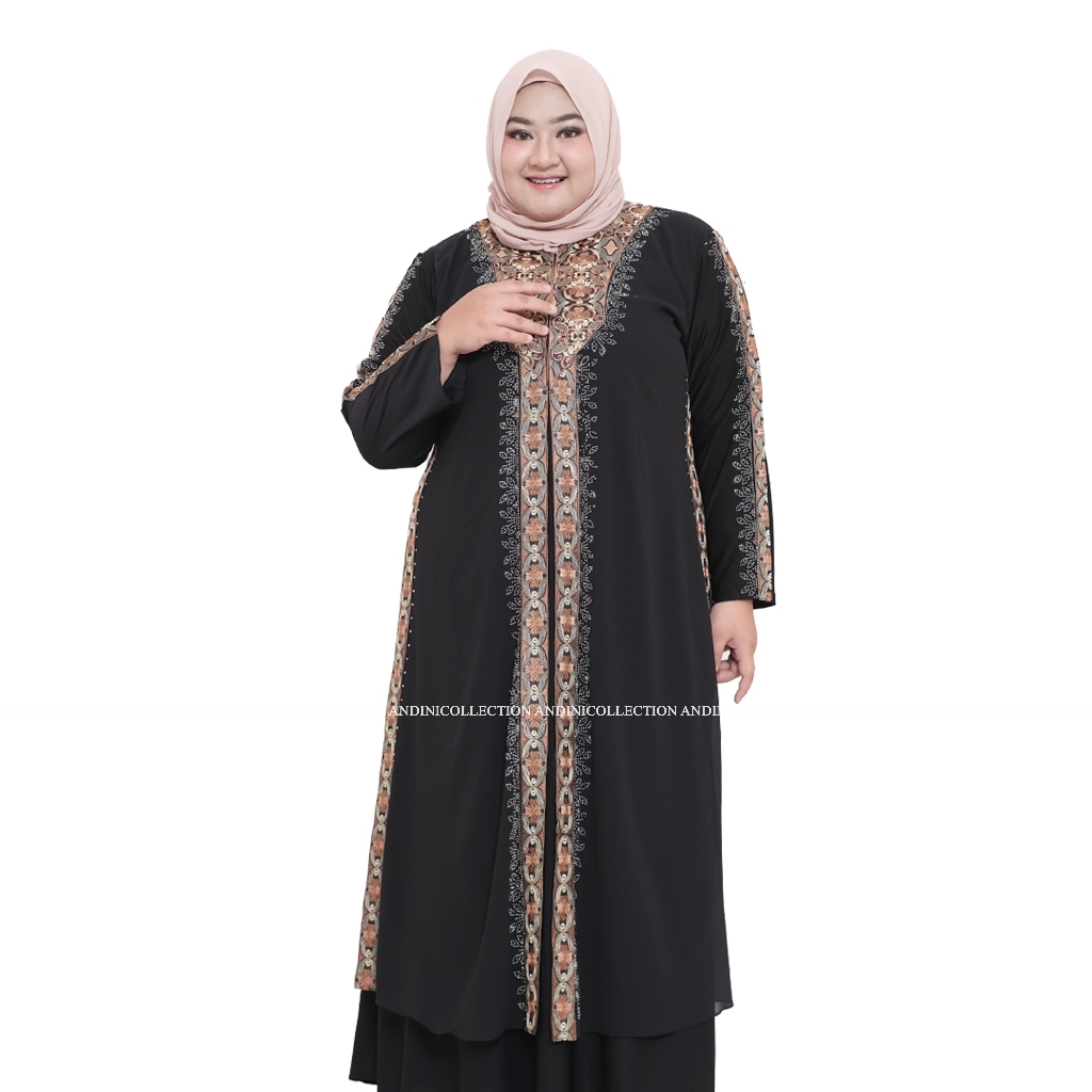 Jual Andinicollection Abaya Turkey 123 Amarta EKSTRA JUMBO LD 130-135 Hitam Dewasa Muslim Bordir ...