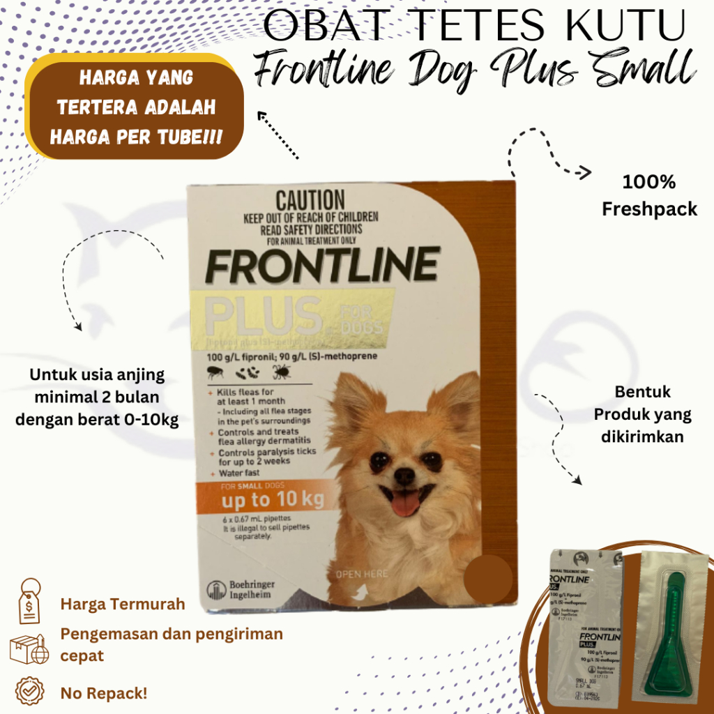 Jual OBAT TETES KUTU ANJING - TETES KUTU FRONTLINE DOG SMALL 0-10KG ...