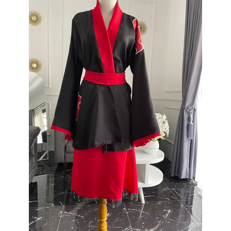 Jual Akatsuki DRESS Fulset anime Naruto Costum cosplay anime | Shopee ...