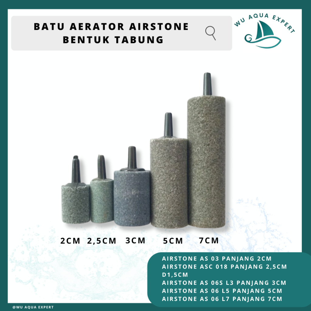 Jual Airstone Batu Aerator Bentuk Tabung Panjang 2cm 2 5cm 3cm 5cm
