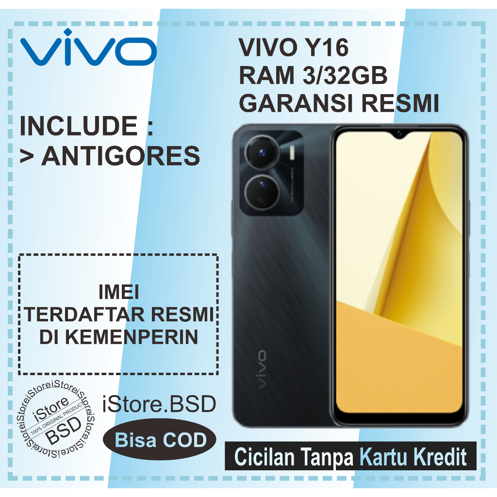 Jual VIVO Y16 RAM 3/32GB | 4/32GB | 4/128GB l 5000mAh l USB Type-C l ...