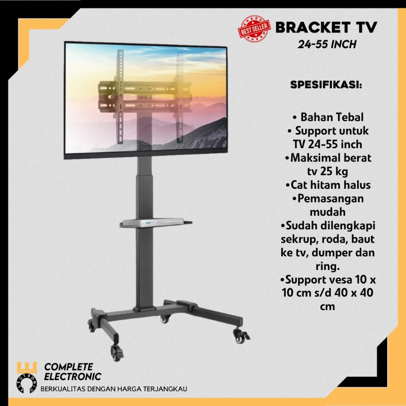 Jual Braket Stand Bracket Standing TV 24 32 40 43 50 55 inch Adjustable ...