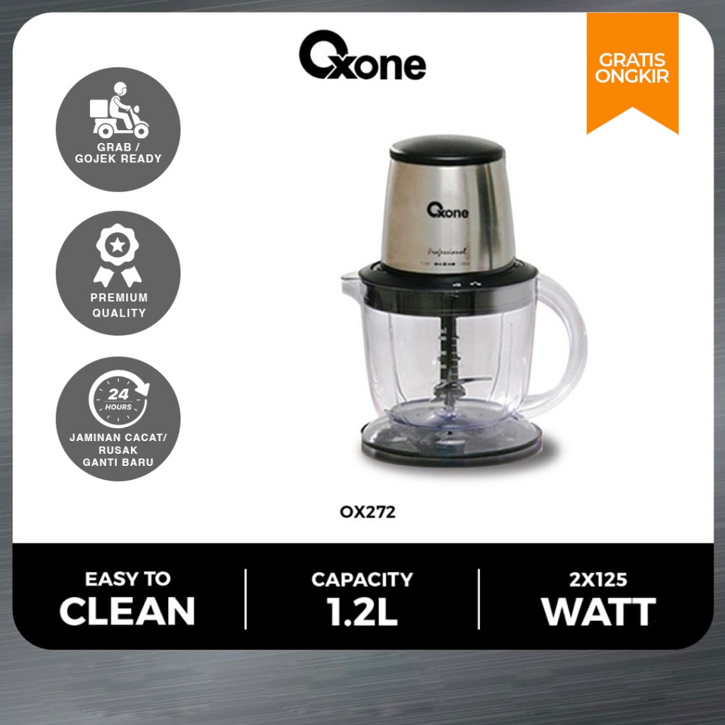 Jual Oxone OX272 Food Processor Chopper Penggiling Daging 1.2 Liter | Shopee Indonesia