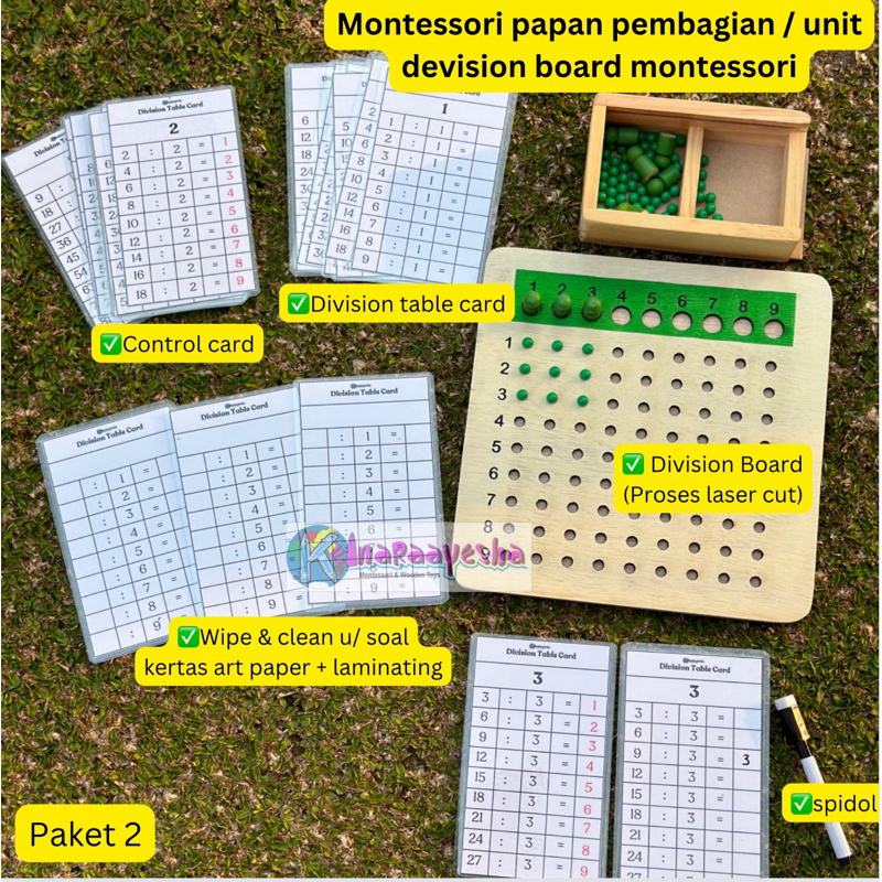 Jual Papan pembagian montessori / unit divison board montessori ...