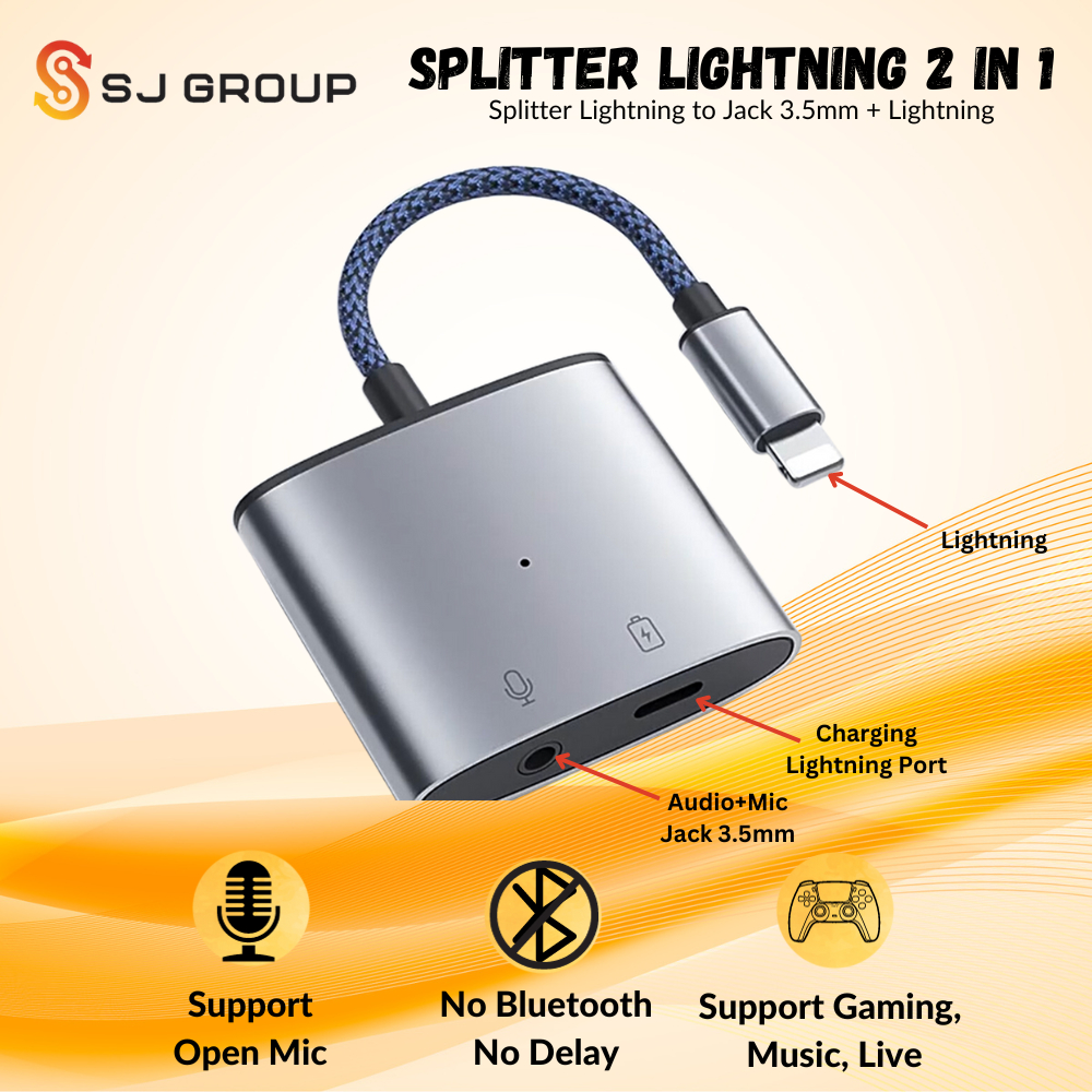 Jual Splitter Lightning to Jack 3.5mm and Lightning Iphon Converter DAC ...