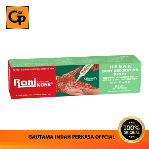 Jual Henna Rani Kone 99 Body Decoration Paste Reddish (Red Pack) 30g ...