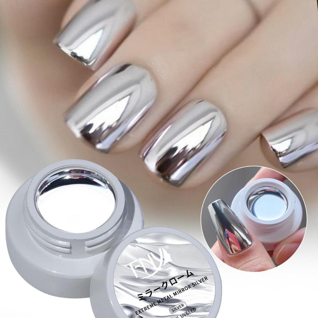 Jual FINY EXTREME SUPER MIRROR SILVER METAL PAINTING Y2K NAILS / KUTEK ...