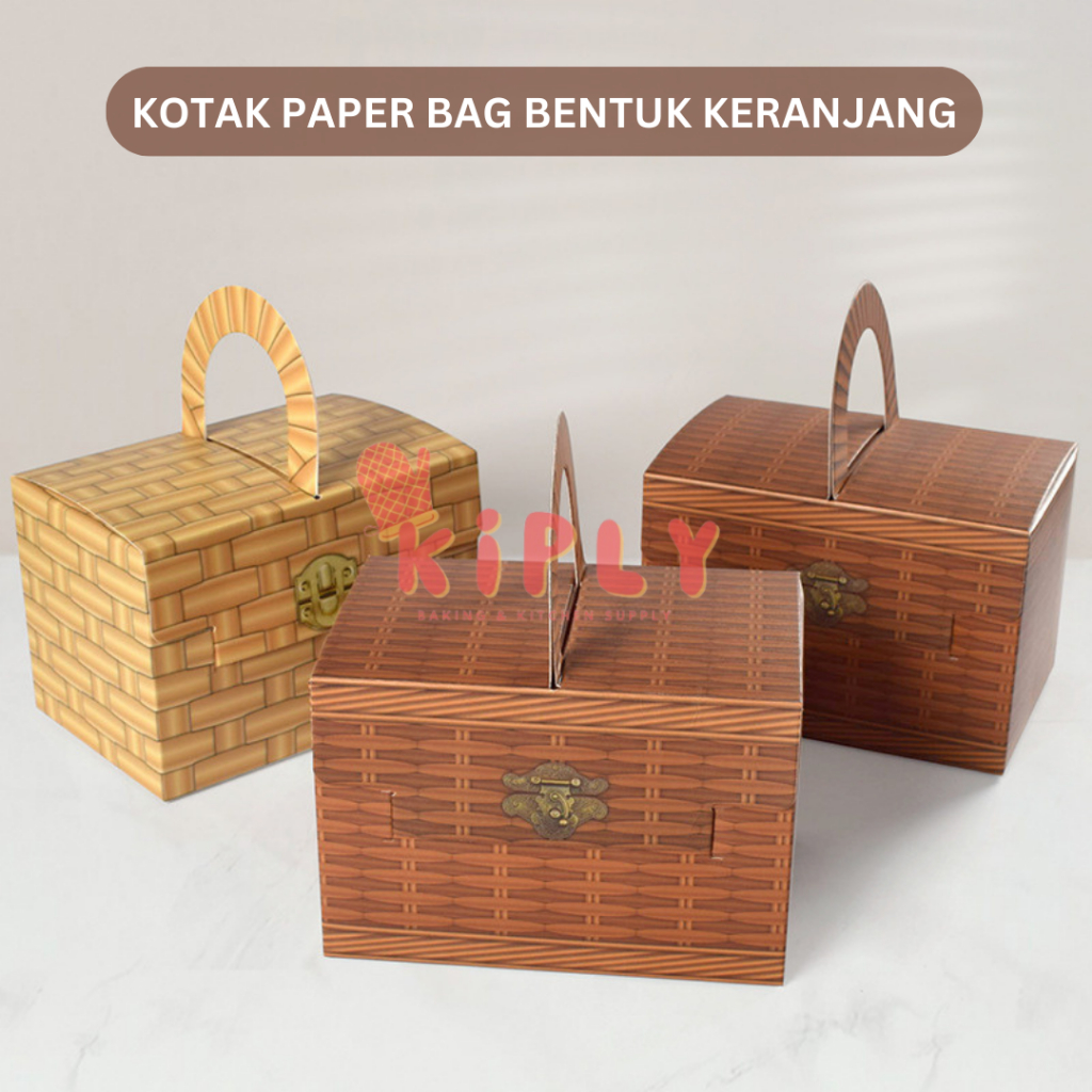 Jual Kotak Paper Bag Bentuk Keranjang/Paper bag Keranjang/Paper Bag ...