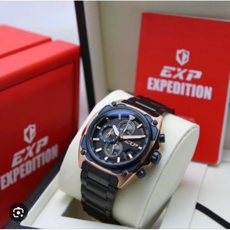 Jual jam tangan expedition E6835M/6835M chronograph biru rose gold ...