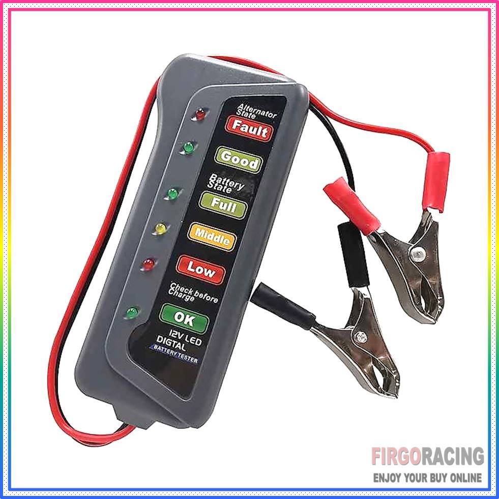 Jual Alat Tester Baterai Tester Aki Digital Alternator Mobil 12V 6 LED ...