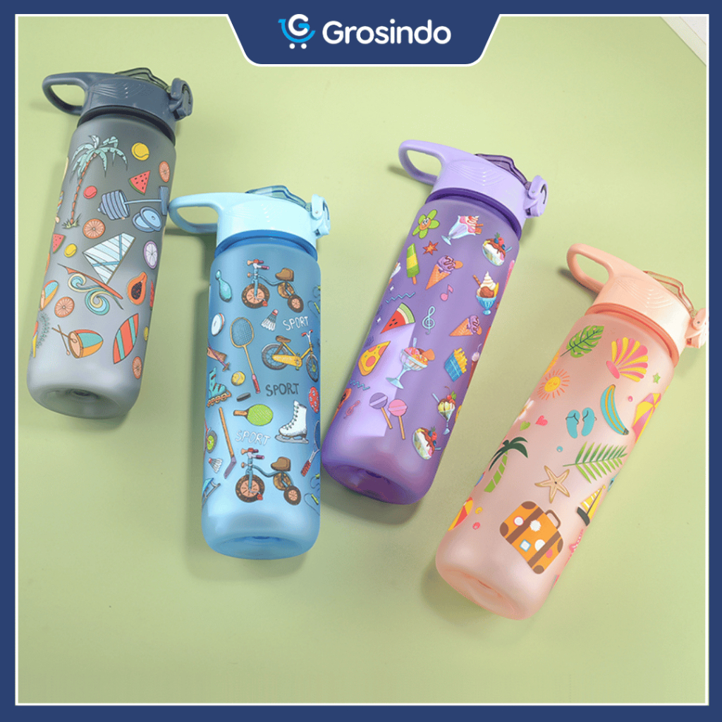 Jual Grosindo Botol Minum Sport Premium Motif Lucu 700-1000ML Dengan ...