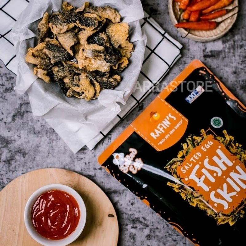 Jual FISH SKIN SNACK Salted Egg Keripik Kulit Ikan Patin | Shopee Indonesia