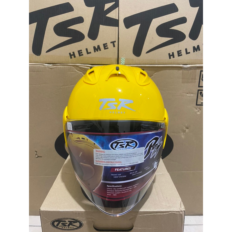 Jual Helm TSR RAM4 Polos kuning yamaha yellow | Shopee Indonesia