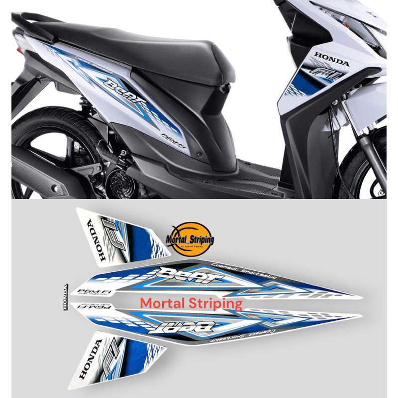 Jual STICKER STRIPING LIS HONDA BEAT FI TAHUN 2013 2014 WARNA PUTIH ...