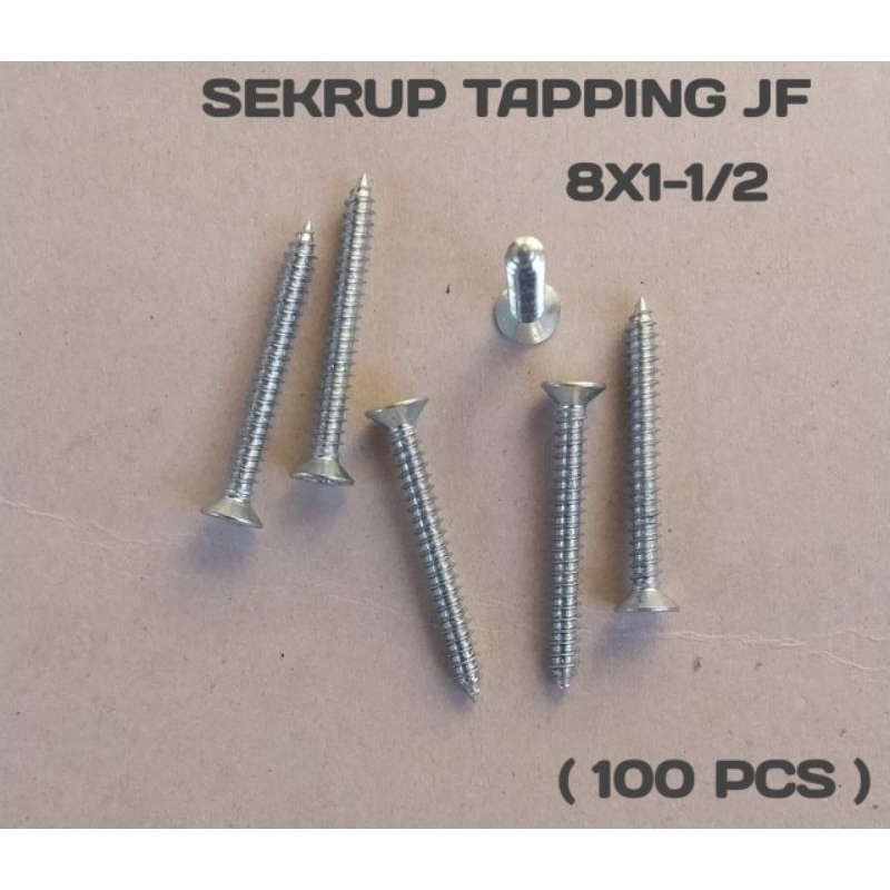 Jual SEKRUP TAPPING JF 8X1-1/2 PUTIH | Shopee Indonesia