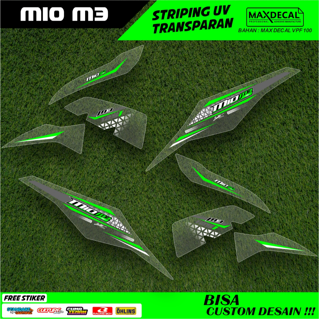 Jual STRIPING TRANSPARAN MIO M3 FACELIFT LIS STIKER UV ALL NEW MIO M3 ...