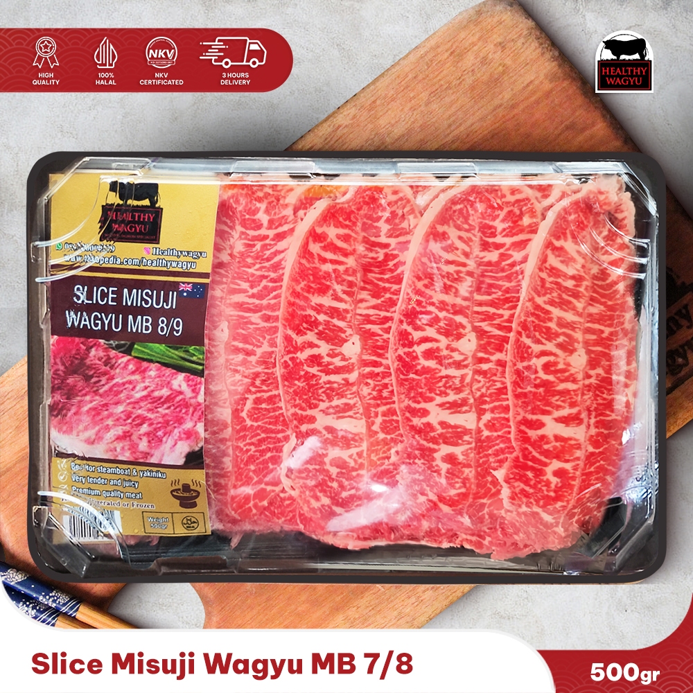 Jual SLICE MISUJI Wagyu Beef Mb (7/8) Healthy wagyu | Shopee Indonesia