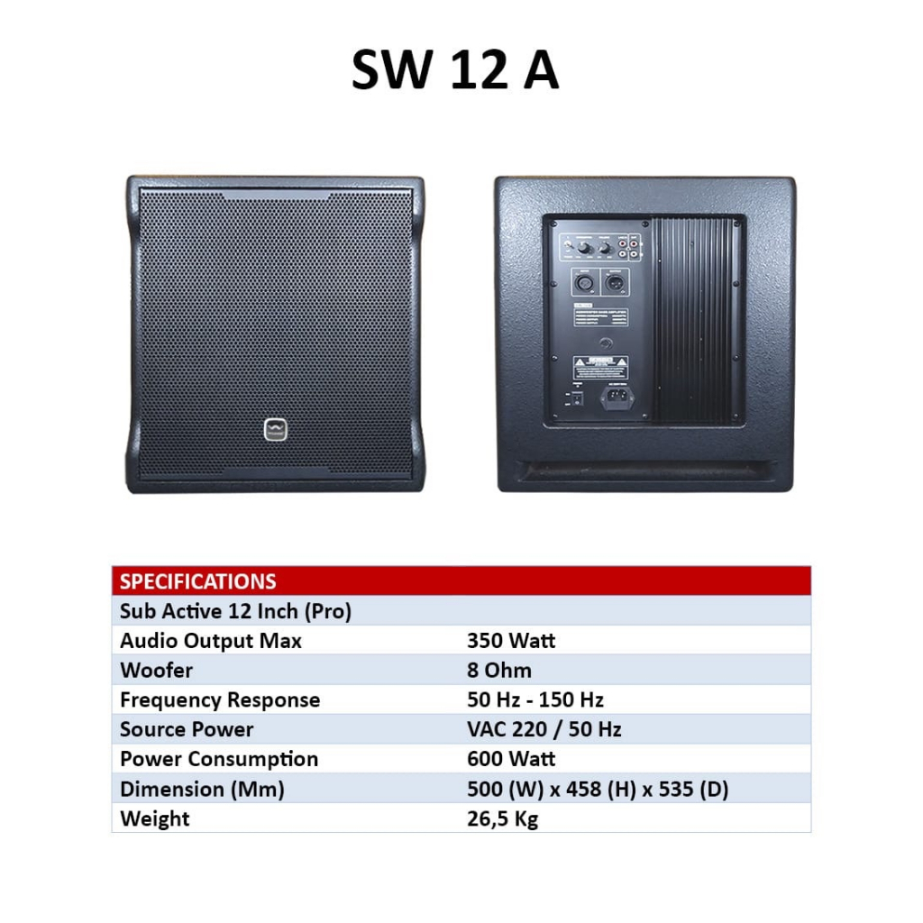 Jual Subwoofer Aktif 12 Inch Wisdom SW 12A SW12A Wisdom SW 12 A ...