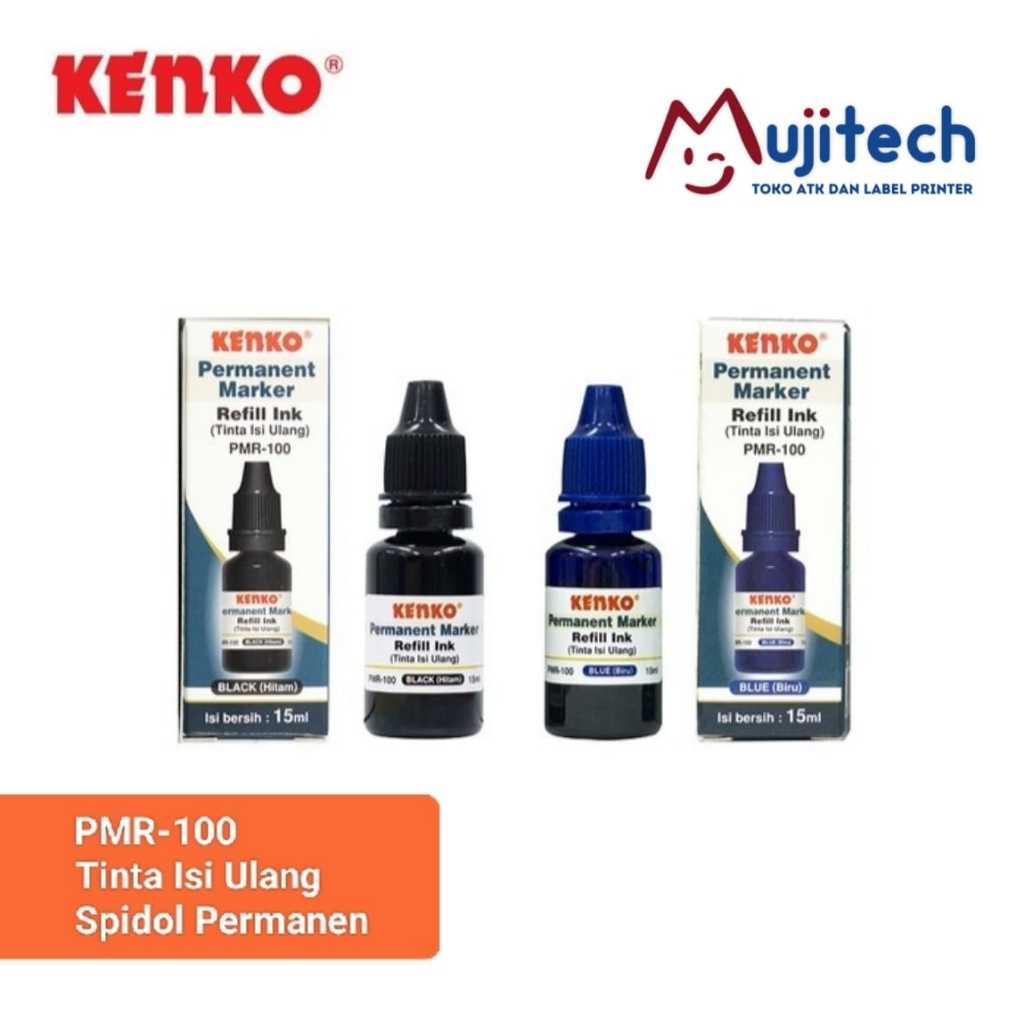 Jual TINTA SPIDOL PERMANENT MARKER REFILL INK PMR-100 15ML KENKO REFILL ...