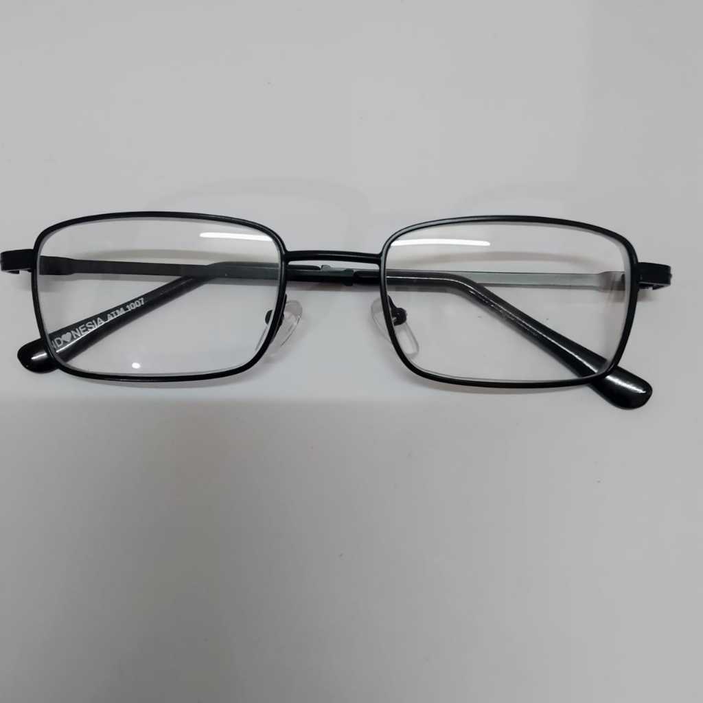 Jual KACAMATA BACA/PLUS model petak sedang frame besi warna HITAM ...