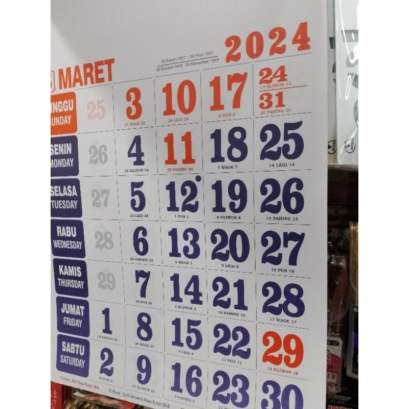 Jual kalender kerja medium umum 2024 | Shopee Indonesia