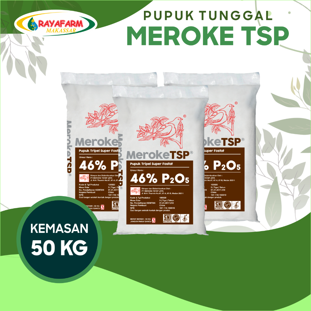 Jual Pupuk MEROKE TSP Tripel Super Fosfat 46% P2O5 - Karungan 50kg | Shopee Indonesia