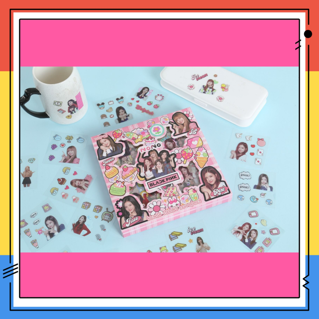 Jual NONO Sticker BTS Blackpink isi 100 pcs // Sticker 2D Scrapbook BTS ...