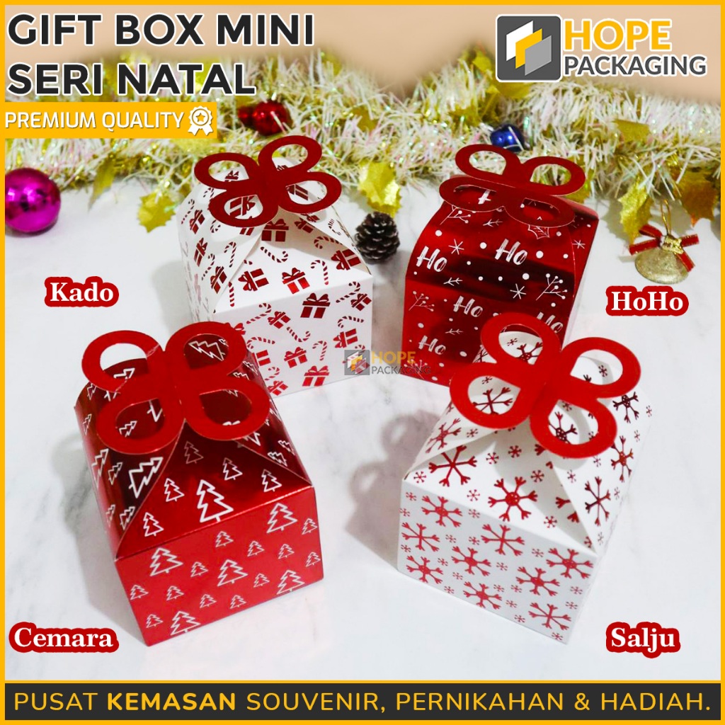 Jual kotak Gift Box Natal Size : 9.5x18x9.5cm / Kotak Natal / Kotak Box ...