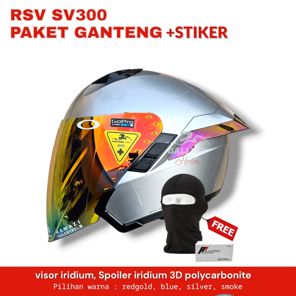 Jual Helm Rsv Sv300 Silver Glossy Paket Ganteng | Helm Rsv Visor ...
