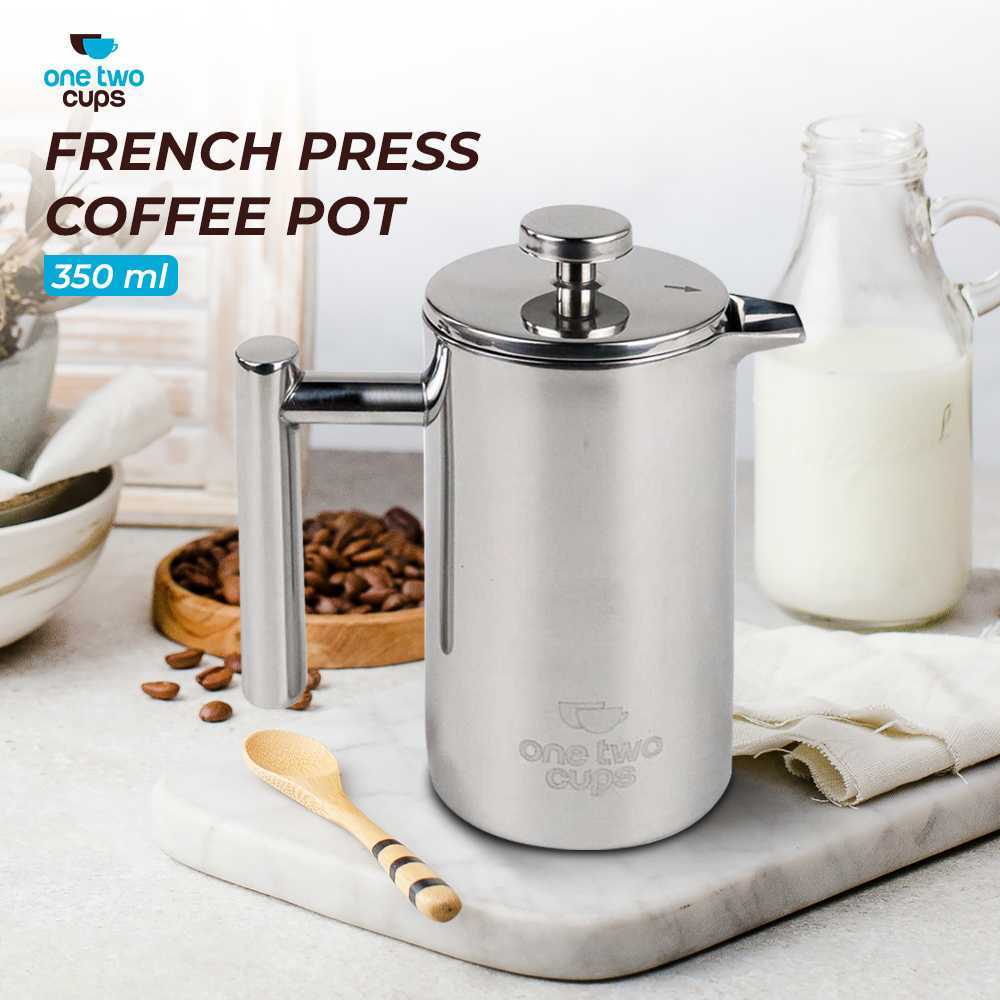 Jual One Two Cups Teko Pot Coffee Maker French Press Stainless Steel 350ml | Shopee Indonesia