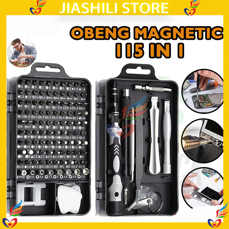 Jual Jiashili_ screwdriver set obeng set reparasi hp laptop 115 in 1 / Obeng HP Set 115 in 1 ...